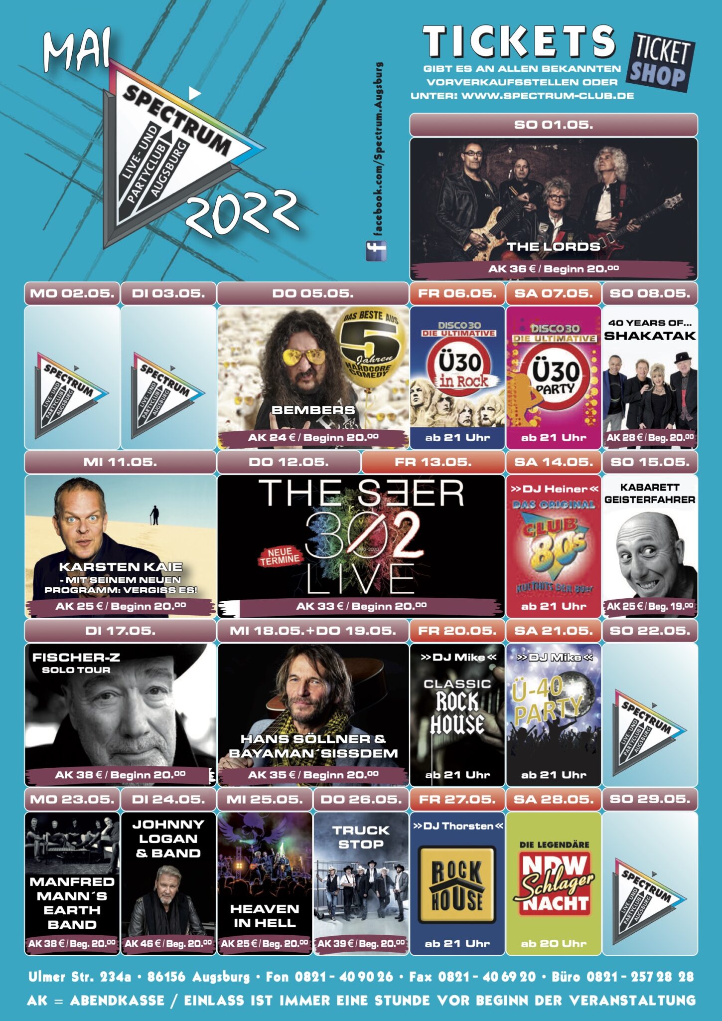 Spectrum Augsburg - Kultur : Diskothek : Konzerte